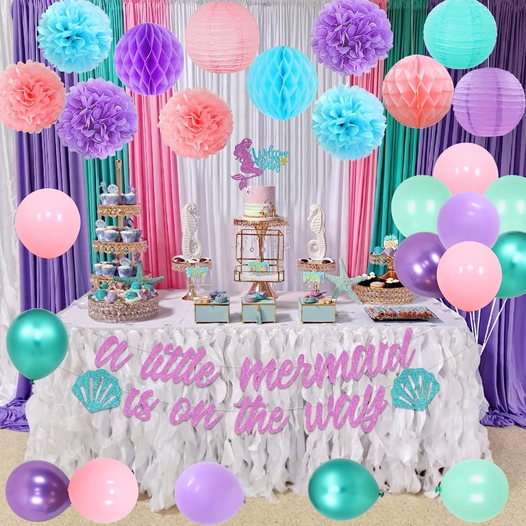 Little Mermaid Baby Shower Banner Cheerland Iridescent Under The Sea