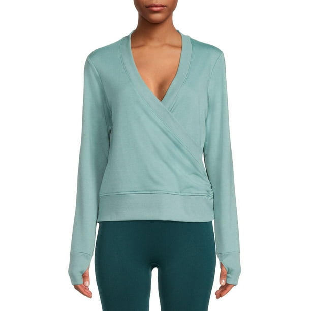 Avia Women’s Long Sleeve Wrap Yoga Top - Walmart.com
