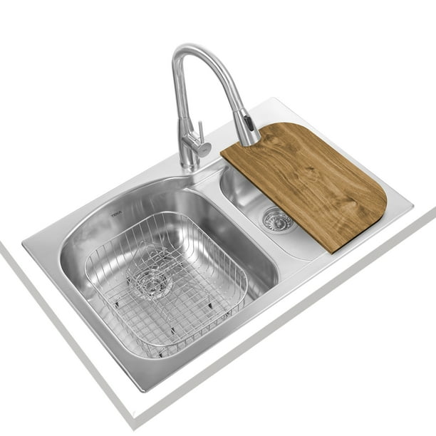 Combo Tarja Doble Mezcladora Monomando y Accesorios Teka DM 33.22 2C 9 ...