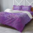 4 Piece Duvet Cover Set Twin, Bohemia Floral Watercolor Purple Soft ...