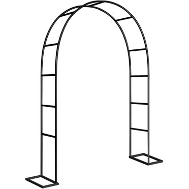 JOPESO Black Cast Iron Garden Arch Arbor Trellis, 7.87x4.59x1.25FT ...