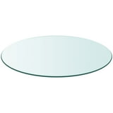 vidaXL Table Top Glass Top Round Table Top Replacement for Coffee Side ...