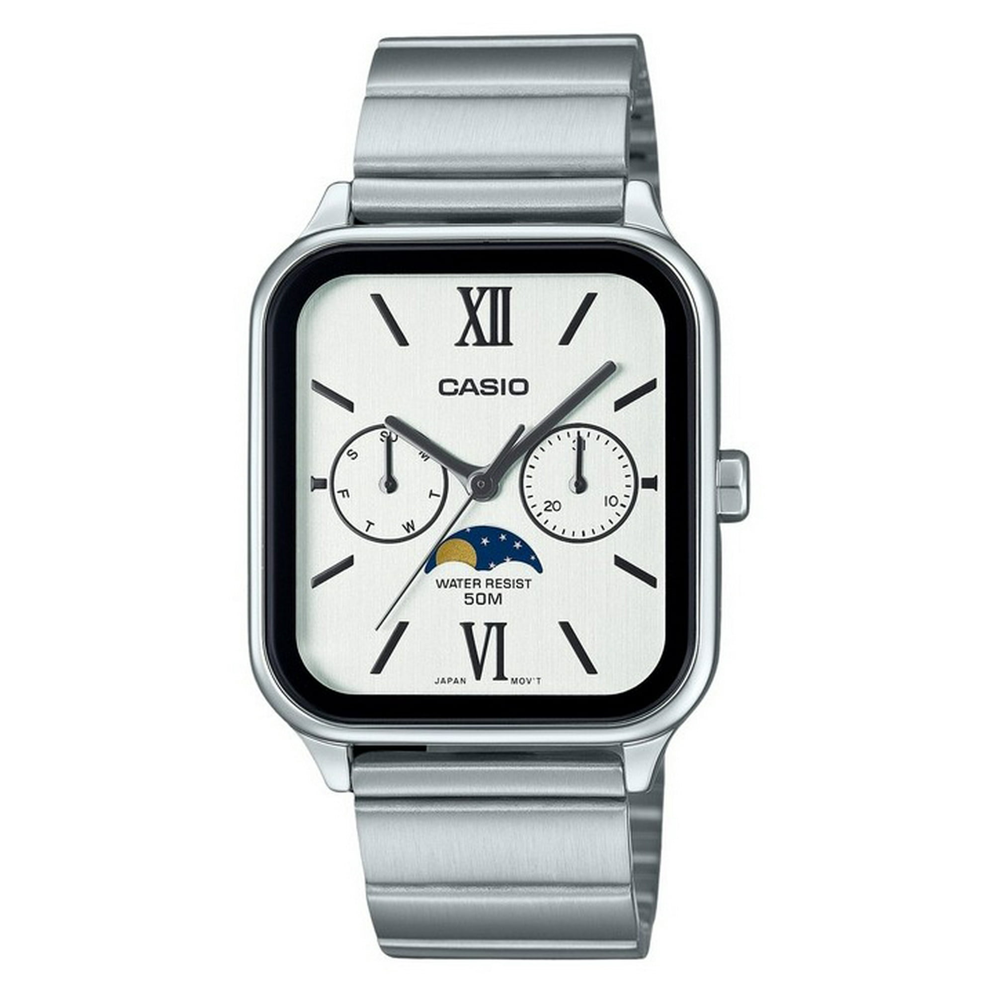Click here for Casio Standard Analog Moon Phase Stainless Steel W... prices