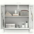 34.2" Luxury Bathroom Storage Cabinet with Unique Marble-Vein Pattern ...