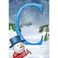 America Forever Winter Monogram Letter C Snowman with Cardinal Garden ...
