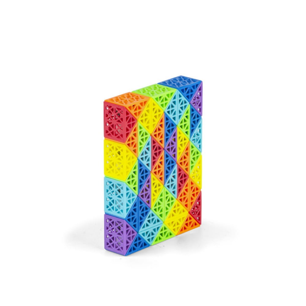 Rainbow Color Wedges Magic Snake Cube Twist Puzzle 3D Brain Teaser ...