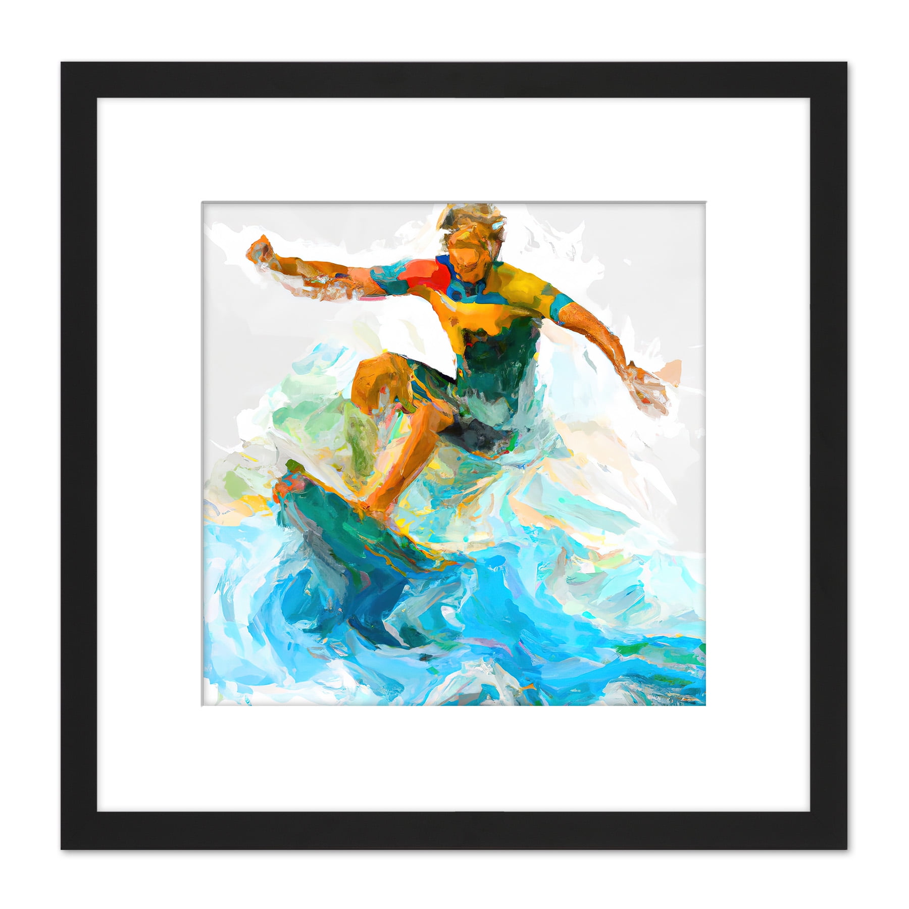 Surfer Surfing Riding Point Break Wave Water Sport Sea Oil Painting ...