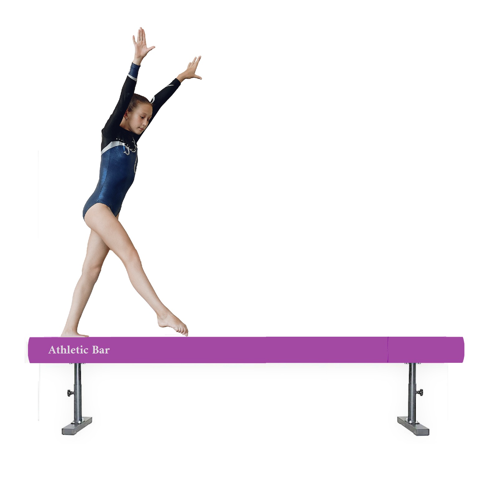 Athletic Bar 8ft Adjustable Acrobatic Tube Beam High Low Floor Balance