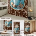 Bathroom Shower Curtain Country Coffee Sugar Blue Cup Waterproof Shower ...