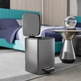Hands-Free Square Trash Can, Thickened Stainless Steel Step Trash Can ...