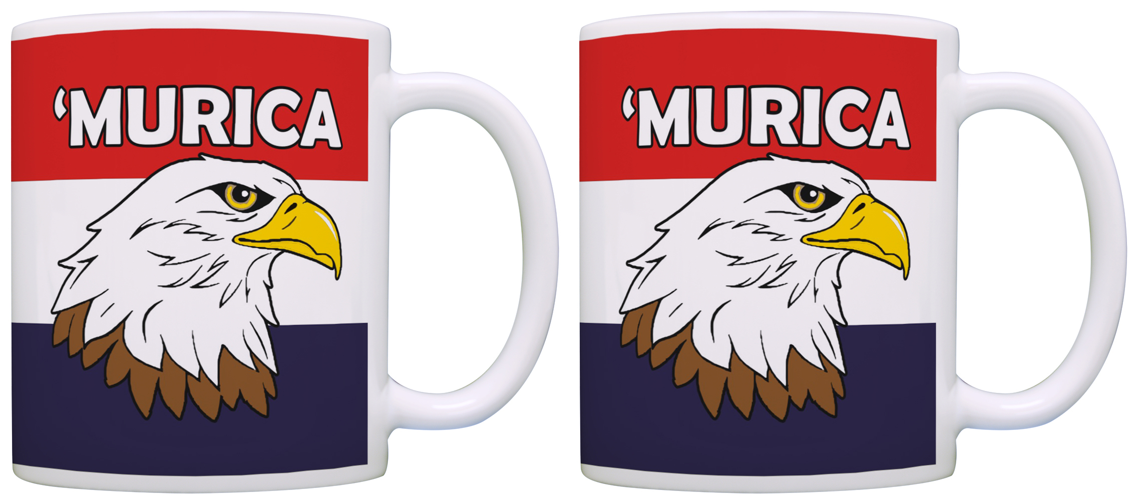 ThisWear USA Mugs Murica Bald Eagle USA Pride 4th of July 2 Pack Mug ...