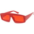 Futuristic Rectangle Sunglasses Wide Arms Color Tinted Lens 57mm (Red ...