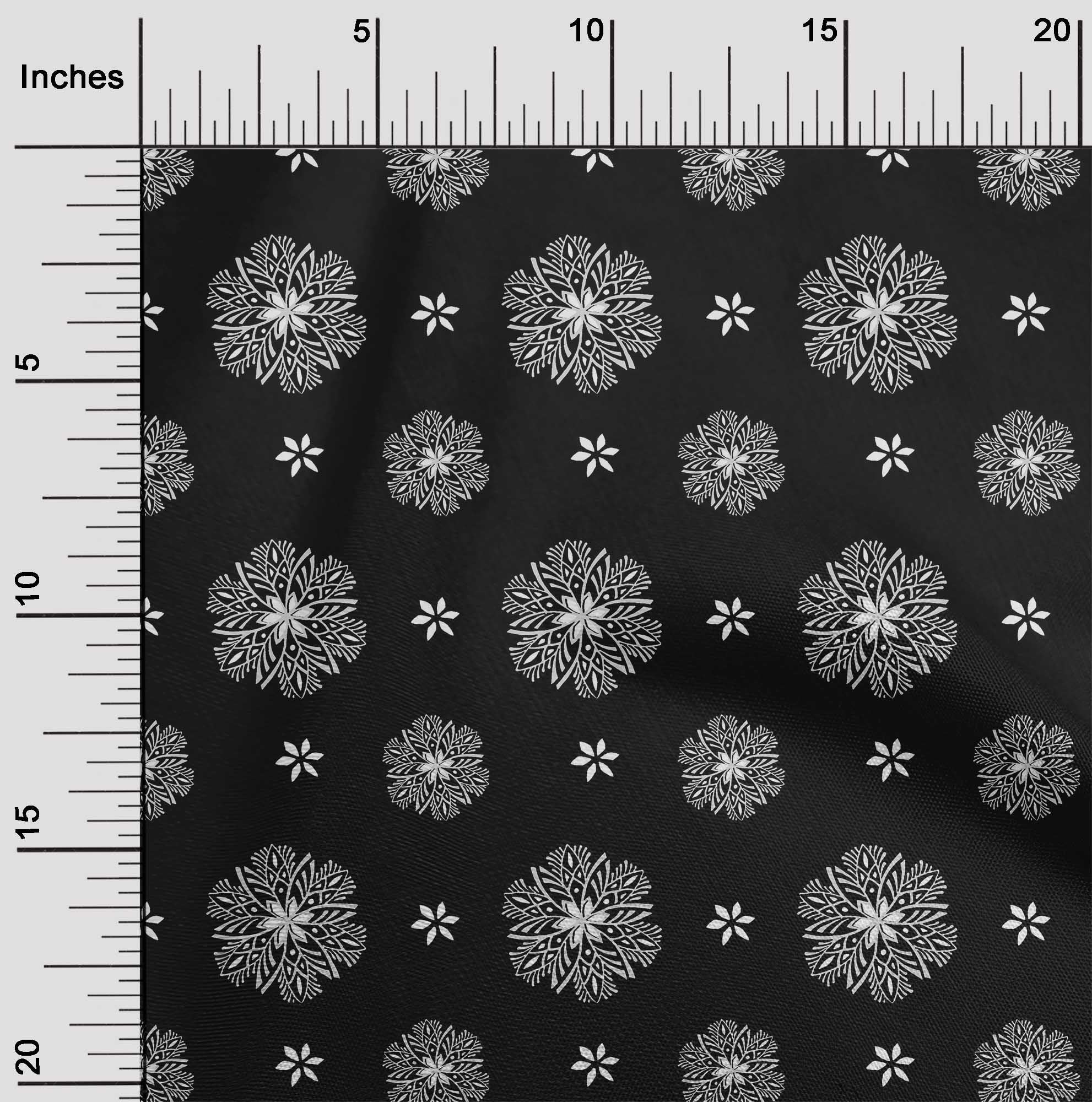oneOone Georgette Viscose Fabric Floral Block Print Fabric By The Yard ...