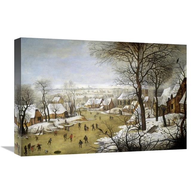 22 in. A Winter Landscape with Skaters & a Bird Trap Art Print - Pieter ...