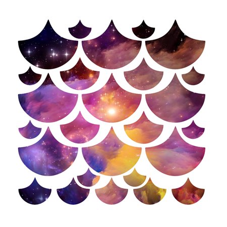 Fish Scales Shaped Wall Sticker Star Sky star sky wall sticker; Design ...