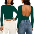 cfhntfmh Long Sleeve Tops for Women Summer Backless Going out Shirts ...