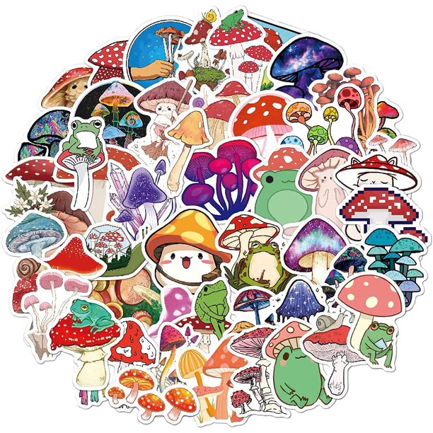 50pcs Mushroom Cute Stickers Decal Stickers Vinyl Waterproof Stickers ...