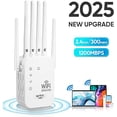 Upgrade WiFi Extender with 6 High-Gain External Antennas - 12800 Sq.Ft ...