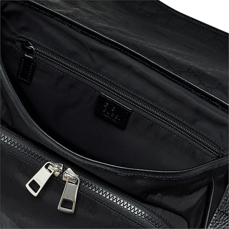Gucci GG Logo Black Nylon Small Messenger Bag 510335 Gucci GG Logo Black Nylon Small Messenger Bag 510335