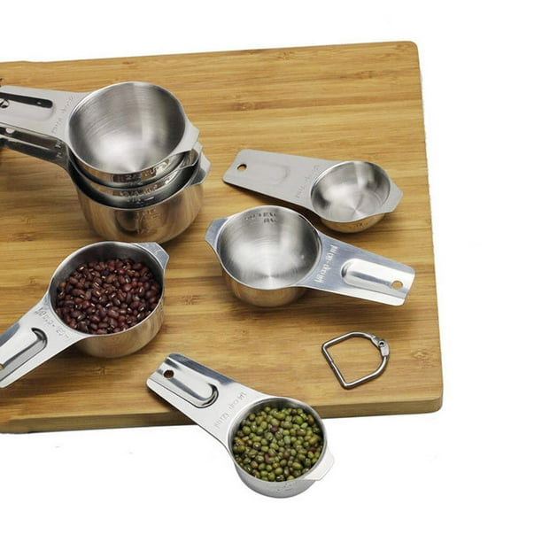fastboy 7pcs Stackable Measuring Cups Stainless Scoops Baking Steel Dry ...