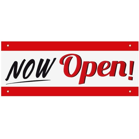 Now Open Banner Sign, Business Open Flags Heavy Duty Vinyl Banner with ...