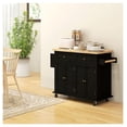Kitchen Island Cart with Spice Rack, Rolling Kitchen Island with ...