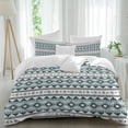 4 Piece Duvet Cover Set Queen, Boho Diamond Pattern Soft Breathable ...