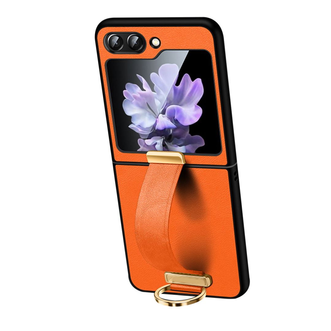 Haobuy Compatible With Samsung Galaxy Z Flip 5 Case With Wristband