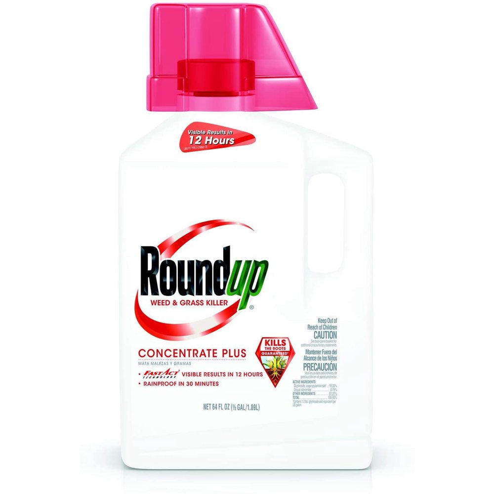 Roundup 5006040 Weed and Grass Killer Concentrate Plus, 1/2-Gallon ...
