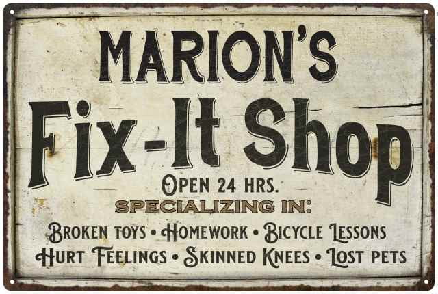 MARION'S Fix-It Shop Sign Grandpa Dad Wall Decor 12 x 18 Matte Finish ...