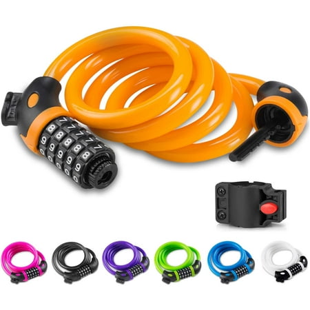 Bike Lock with 5-Digit Code Bicycle Lock Combination Cable Lock ...