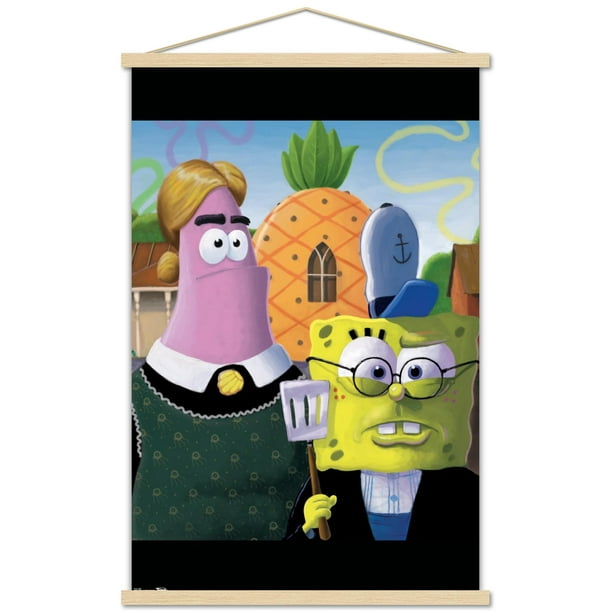 Nickelodeon Spongebob - American Gothic Wall Poster with Wooden ...