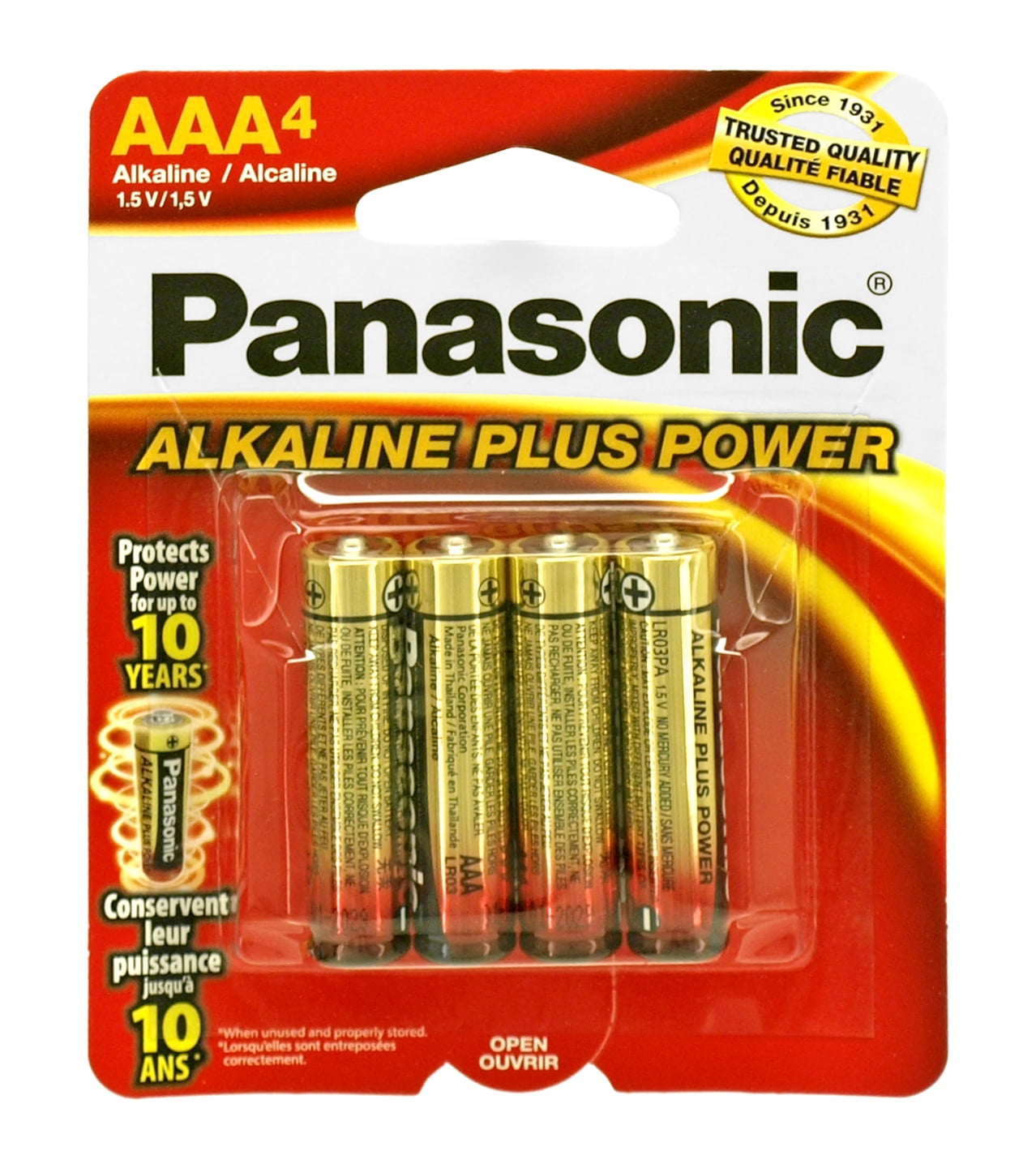 4 - pc. Panasonic AAA Alkaline Battery Pack - Walmart.com