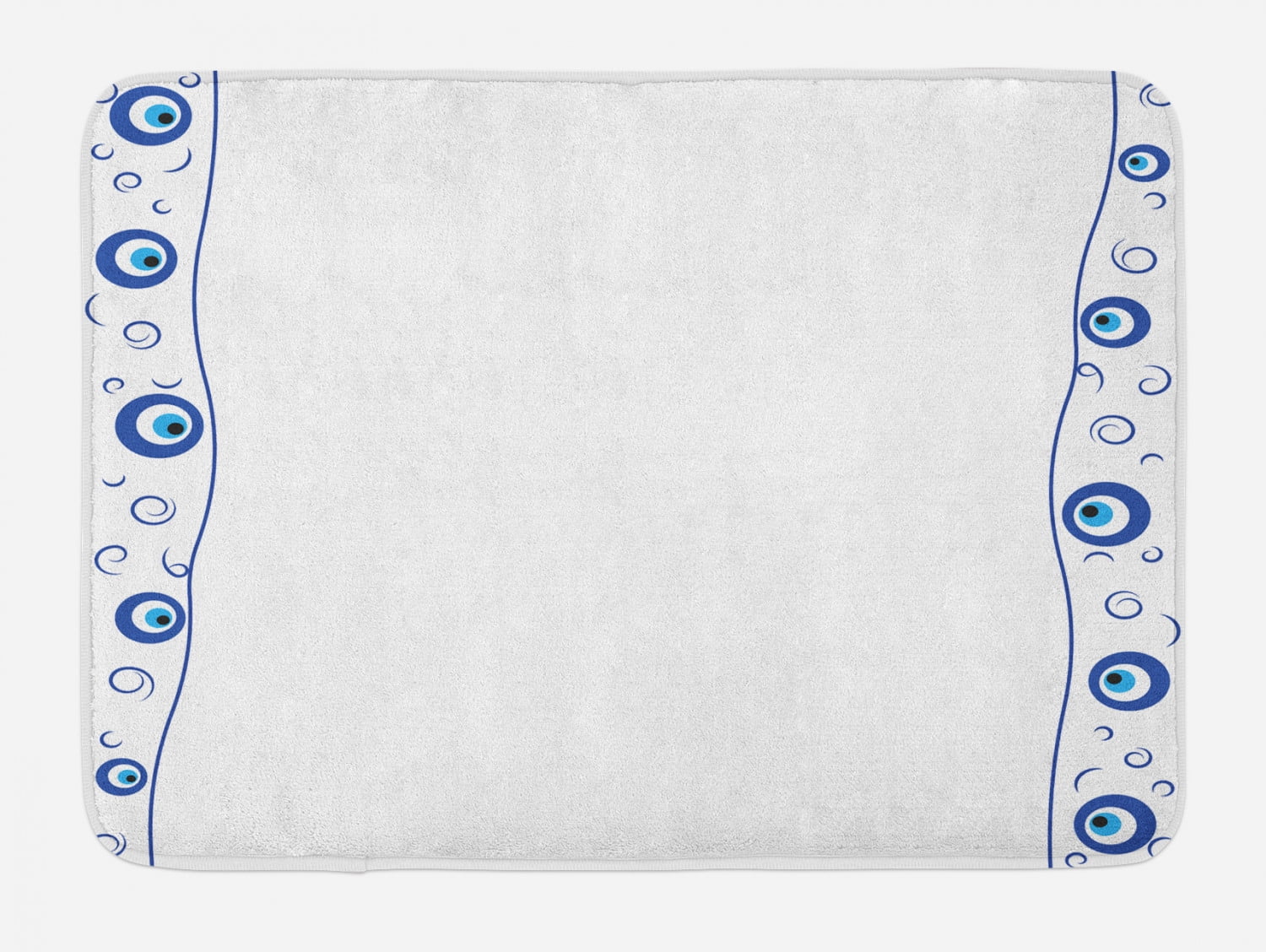 Evil Eye Bath Mat, Evil Eye Borders Spirals Swirls Good Luck Charm in ...