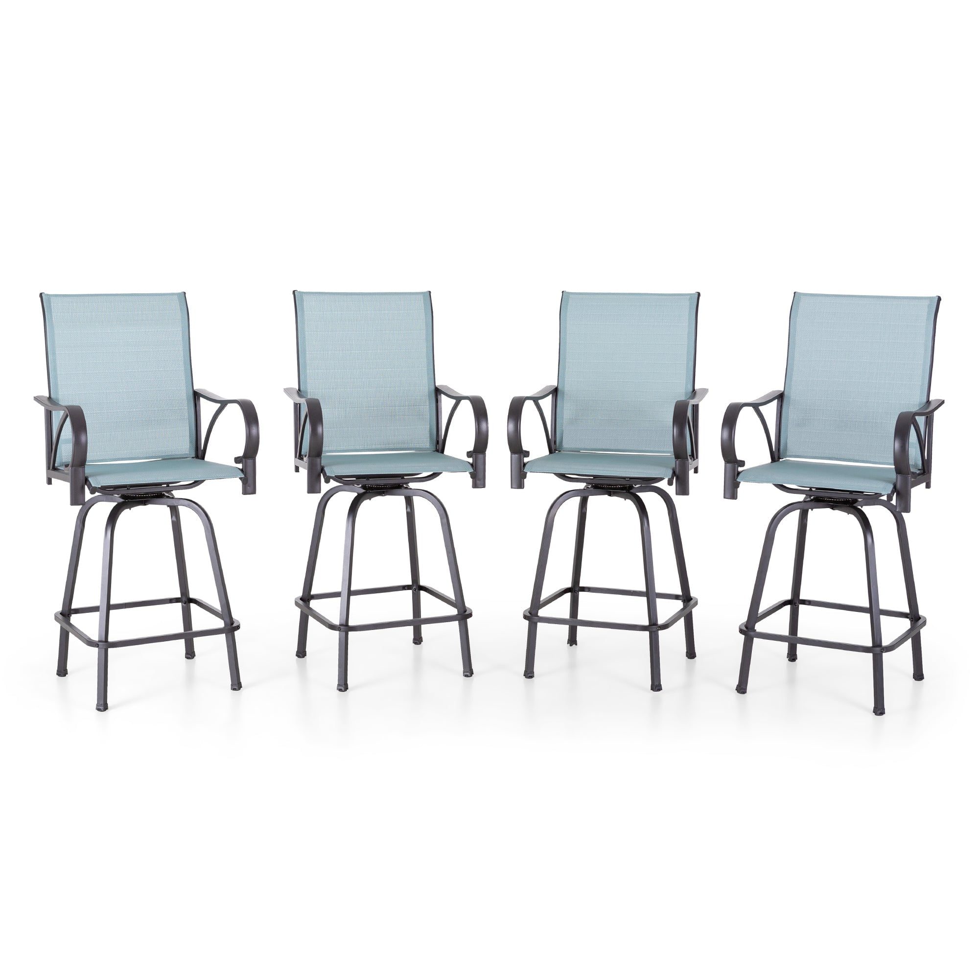 Sophia & William 4 Piece Outdoor Swivel Bar Stools Patio Height Chairs ...