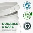 5-Gallon White Bucket Pail Container with Lid Metal Handles with ...