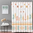 Bathroom Shower Curtain Abstract Floral Leaf Plant Waterproof Shower ...