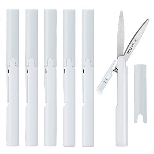 PLUS Pen Style Compact Twiggy Scissors with Covers 6-Pack - White ...