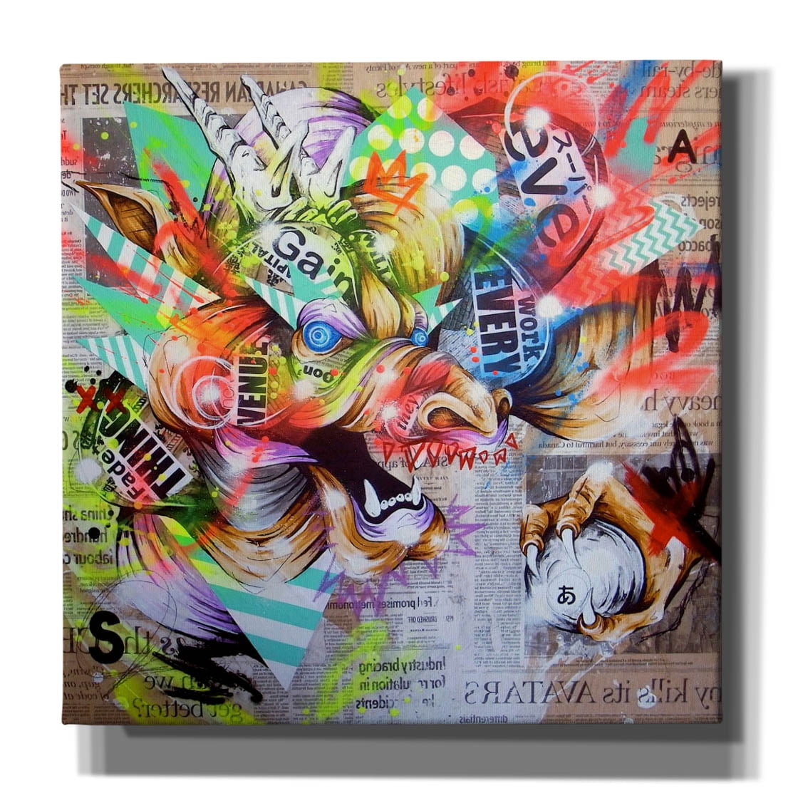 Epic Graffiti 'Seiryu' by Taka Sudo, Canvas Wall Art, 12"x12" - Walmart.com