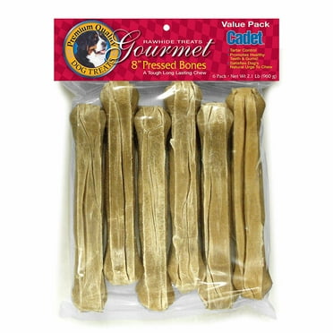Cadet Pressed Rawhide Bones 6.5 inches 12 pack - Walmart.com