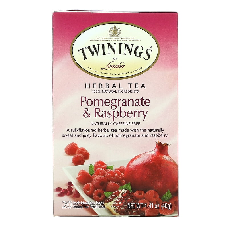 Twinings, Herbal Tea, Pomegranate & Raspberry, Caffeine Free, 20 Tea ...