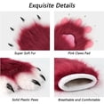 Faux Plush Furry Claw Gloves Fursuit Fox Paws Mittens Halloween Costume ...
