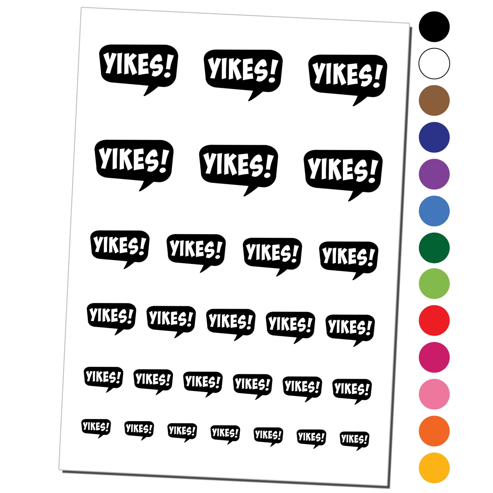 Yikes Callout Speech Bubble Water Resistant Temporary Tattoo Set Fake ...