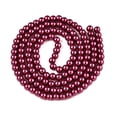 15Strand Baking Paint Pearlized Glass Pearl Round Bead Strands Camellia ...