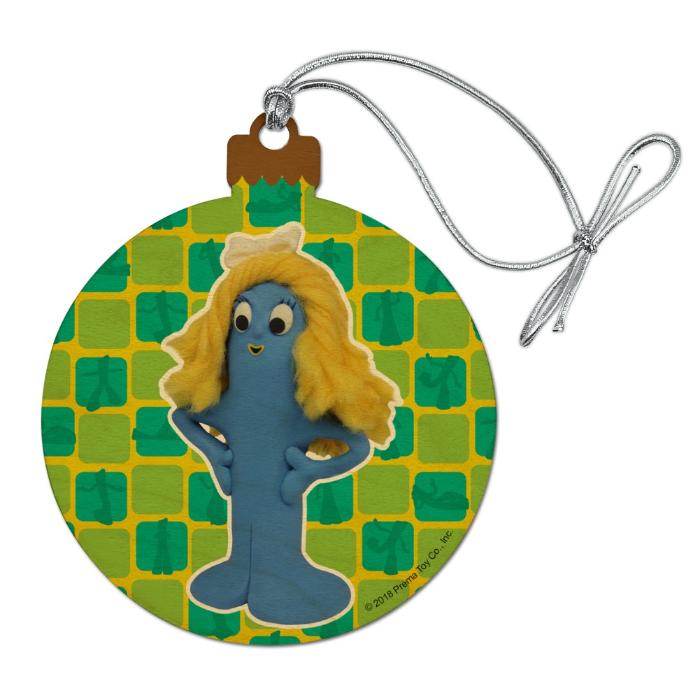 Goo Blue Mermaid Gumby Clay Art Wood Christmas Tree Holiday Ornament ...