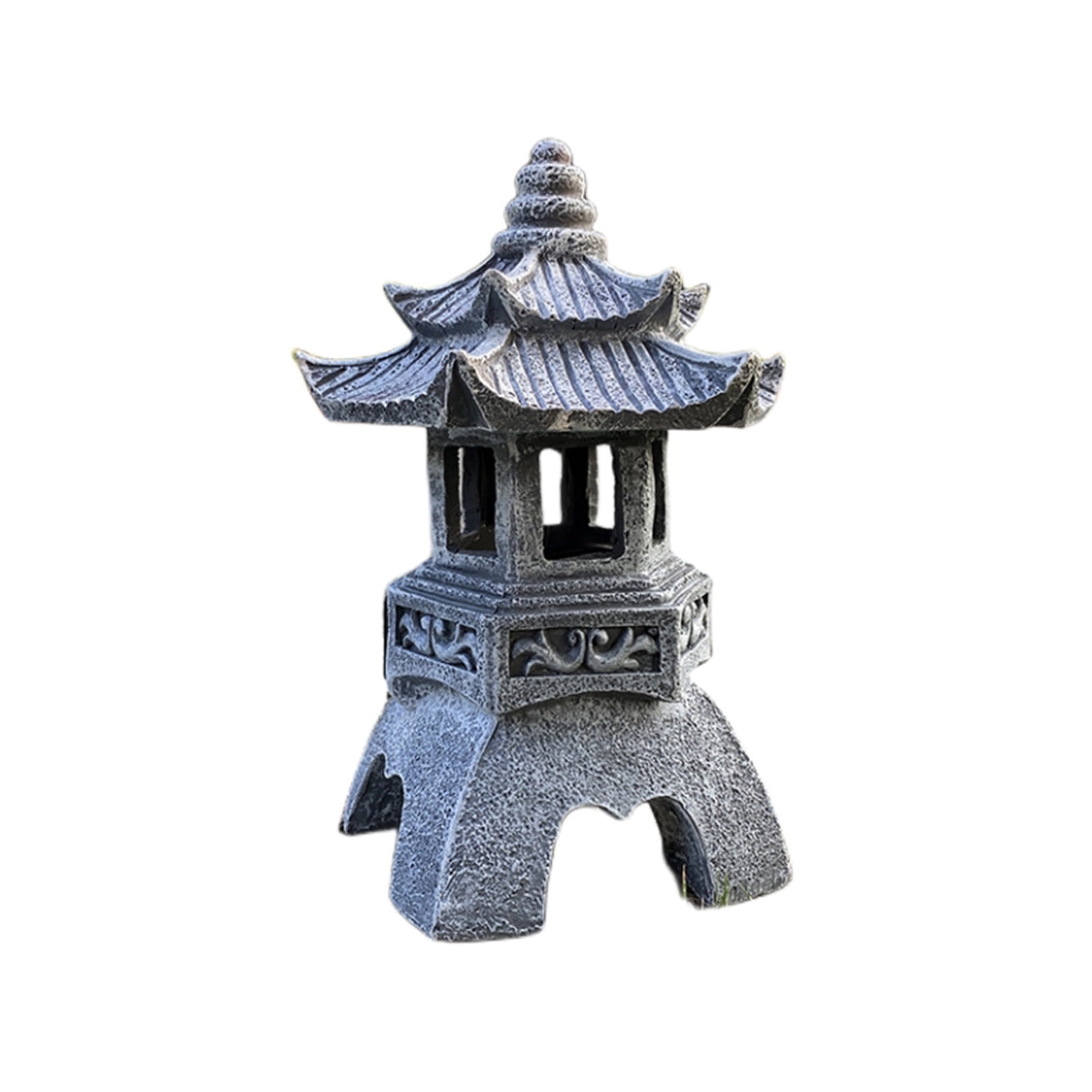 Solar Pagoda Lantern Garden Statue Indoor Outdoor Zen Asian Decor For