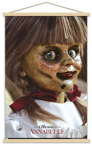 Annabelle - Close Up Wall Poster with Wooden Magnetic Frame, 22.375" x ...