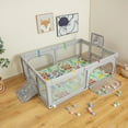 Gymax Baby Playpen Large Safe Play Yard Fun Activity Center with Mat ...