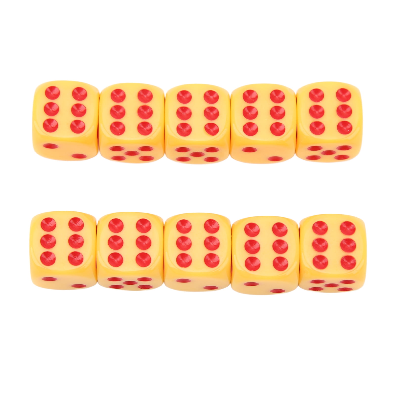 16mm Rounded Corner Dice 16mm 6 Sided Dice Plastic For Table Board Games Yellow Red Dotsred