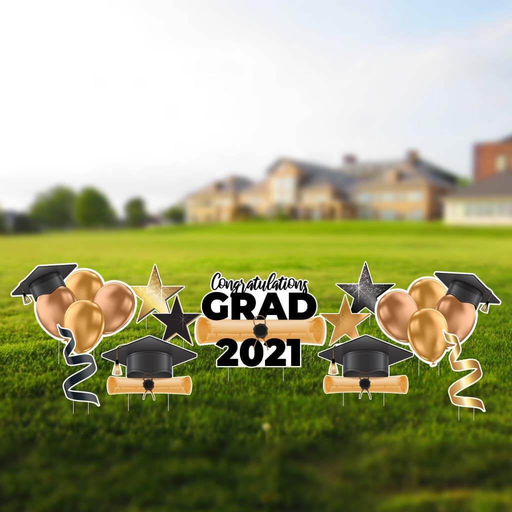 Graduation Flair Yard Sign Set, Graduation Yard Decorations 11 Piece ...
